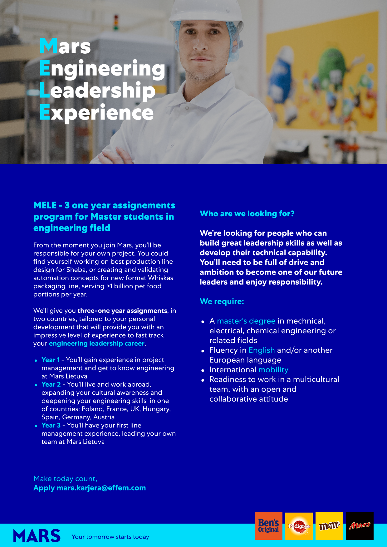 Vacancy - MARS ENGINEERING LEADERSHIP EXPERIENCE TRAINEE (MELE) 3 year ...